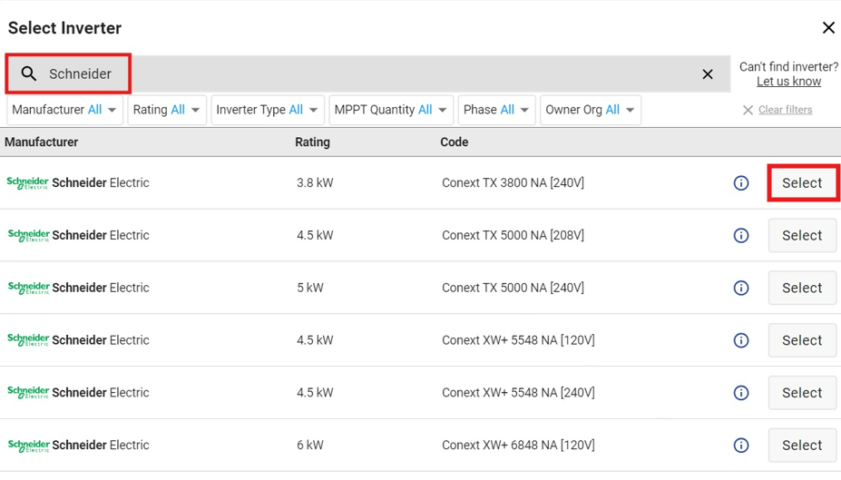 Activating Schneider Electric Components – OpenSolar