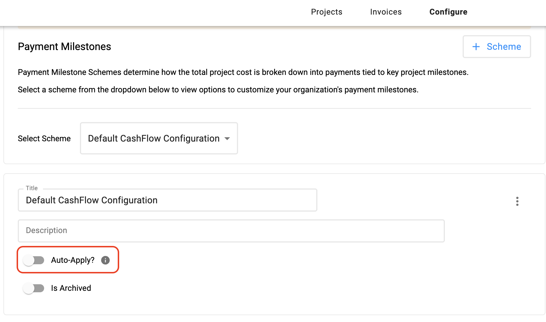 CashFlow Payment Milestone Configuration – OpenSolar