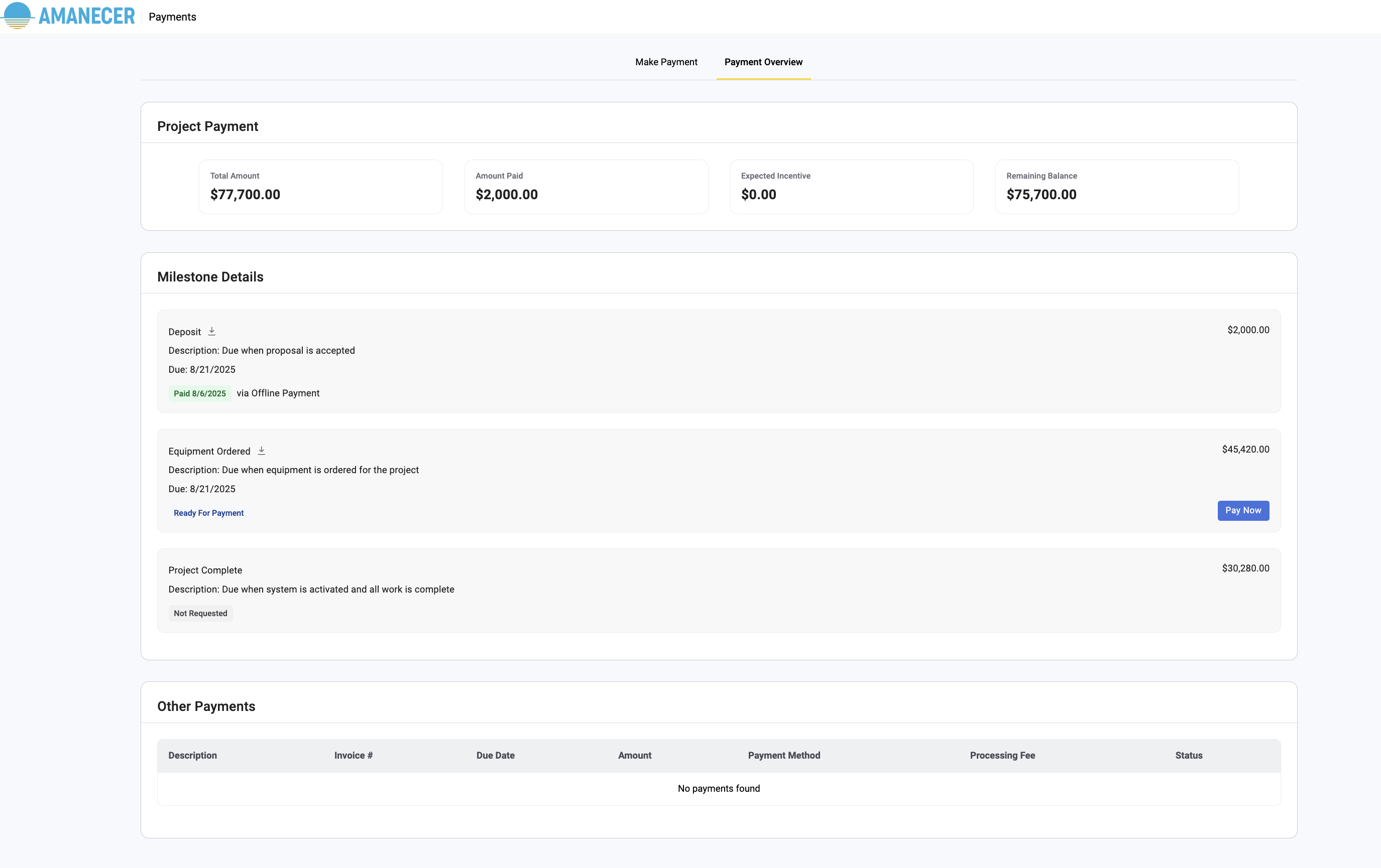 Payment Overview Portal – OpenSolar