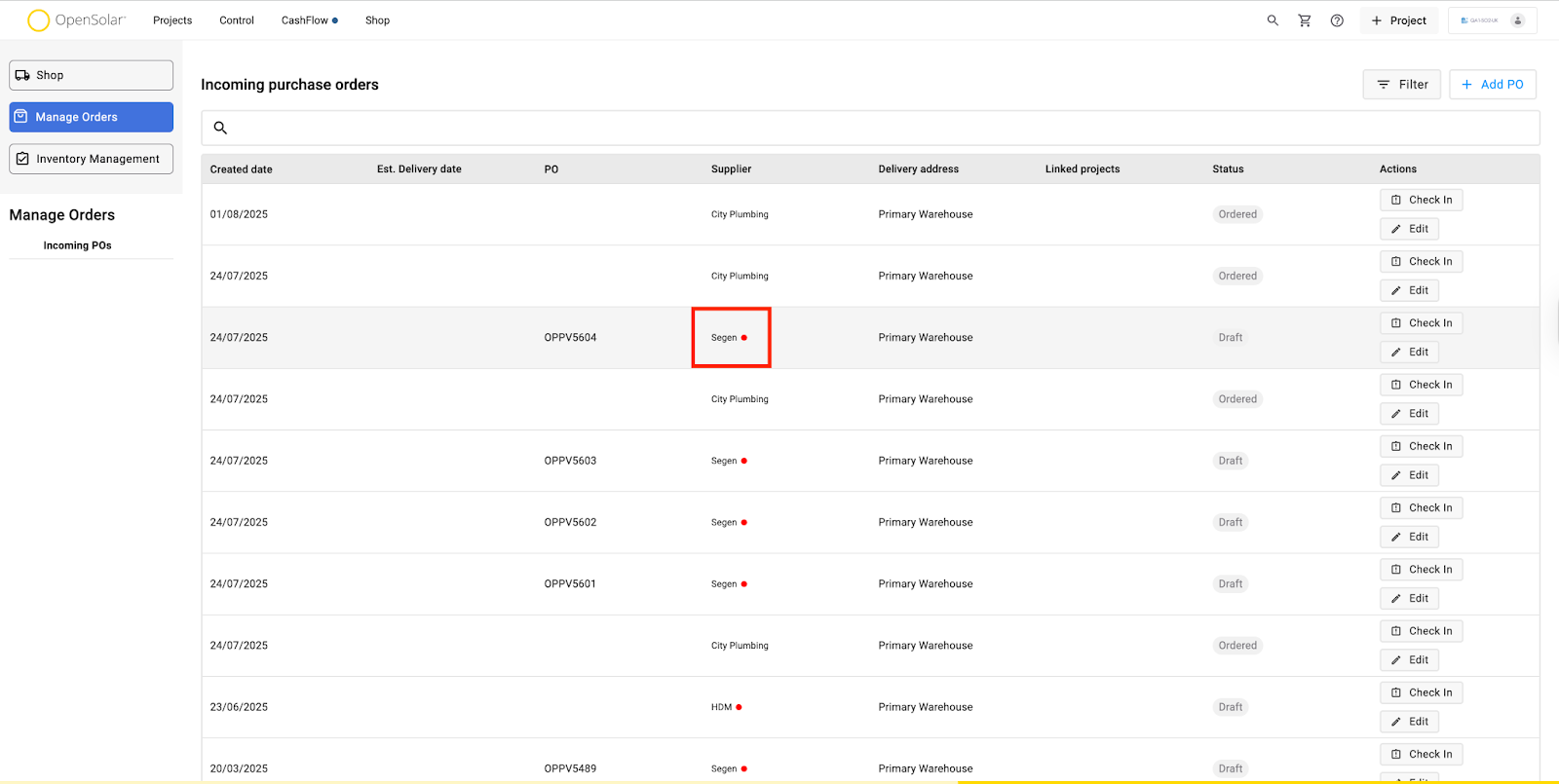 Shop Post-Order (Managing Your Orders) – OpenSolar