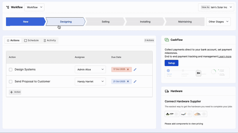 How to customize project workflows, stages and actions – OpenSolar